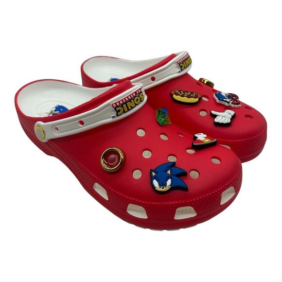 CROCS | Shoes | Crocs X Sonic The Hedgehog Classic Clog Mens 2 Red Slip ...